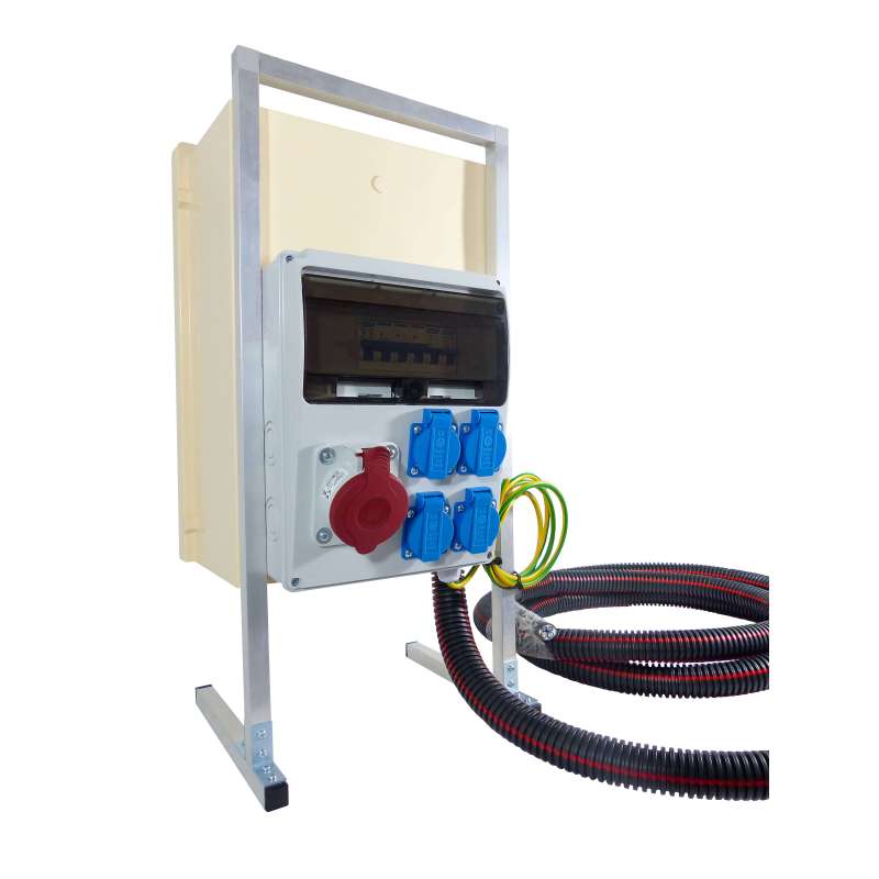 Coffret de chantier triphasé 18/36 kw complet avec prise 63A | THERM ELEC